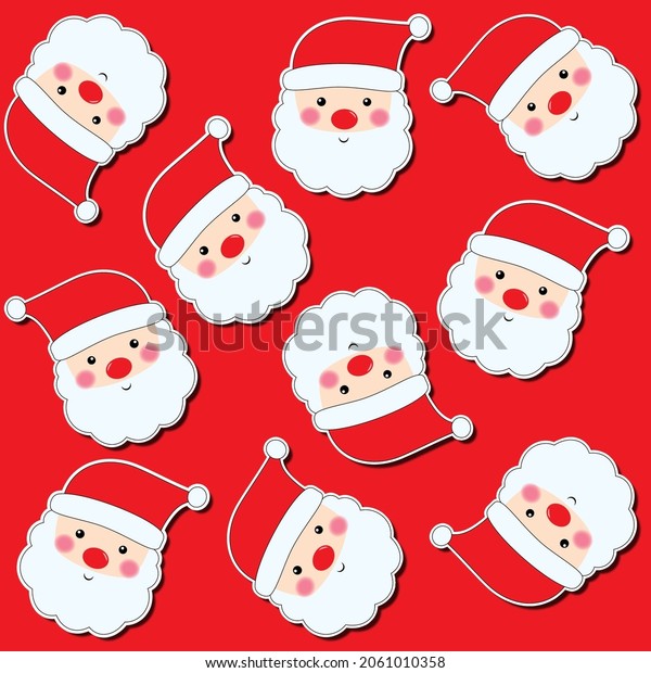 Cute Santa Claus Red Background Seamless Stock Vector (Royalty Free ...