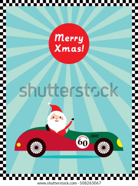 Cute Santa Claus Ride Racing Car Stock Vector (Royalty Free) 508263067 ...