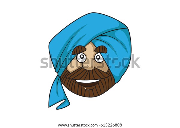 Cute Sardar Ji Smiling Vector Illustration Stock Vector (Royalty Free ...