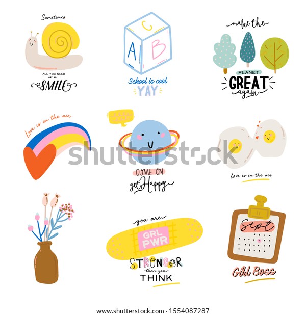 Cute Scandinavian Characters Set Including Trendy Stock Vector (Royalty ...
