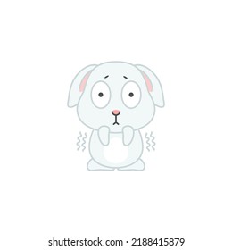 Cute Scared Bunny Flat Cartoon Illustration Stock Vector (Royalty Free ...