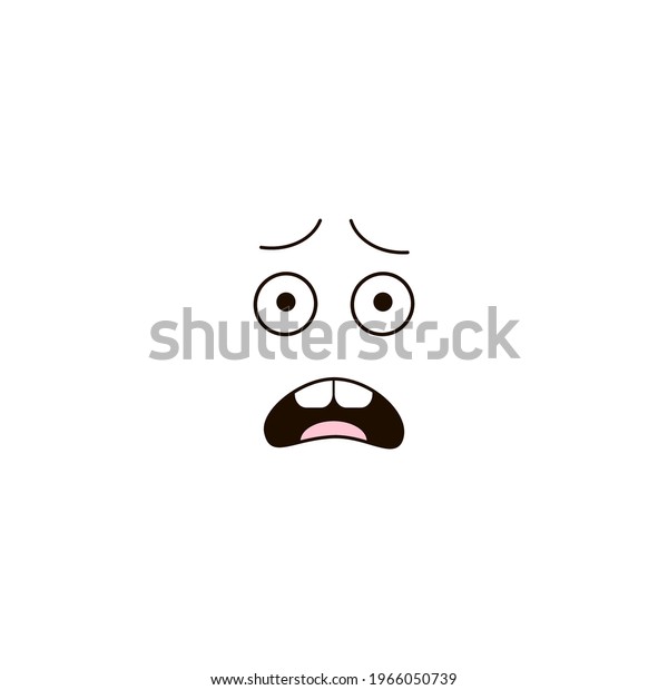 Cute Scared Kawaii Face Expression Clipart Stock Vector (Royalty Free ...