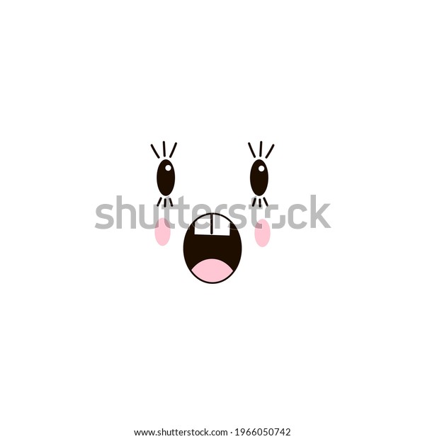 Cute Scared Kawaii Face Expression Clipart Stock Vector (Royalty Free ...