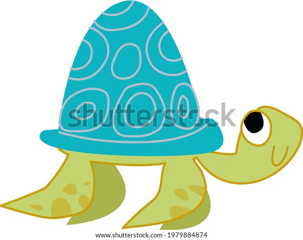Cute Sea Turtle Cartoon Vector Illustration Stock Vector (Royalty Free ...