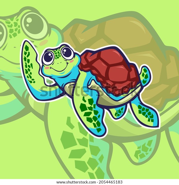 Cute Sea Turtle Character Design Stock Vector (Royalty Free) 2054465183 ...