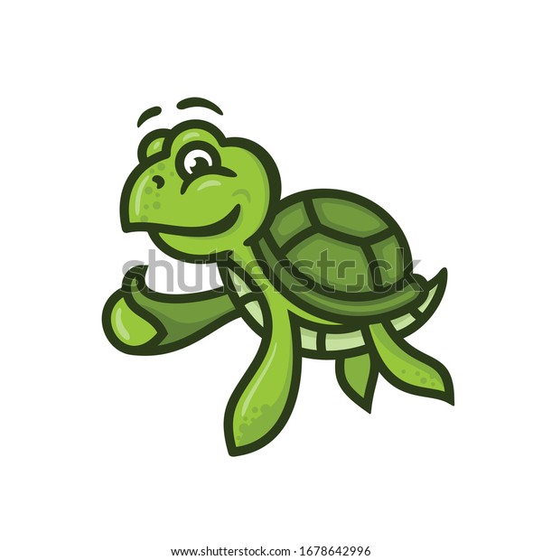 Cute Sea Turtle Thumb Stock Vector (Royalty Free) 1678642996 | Shutterstock