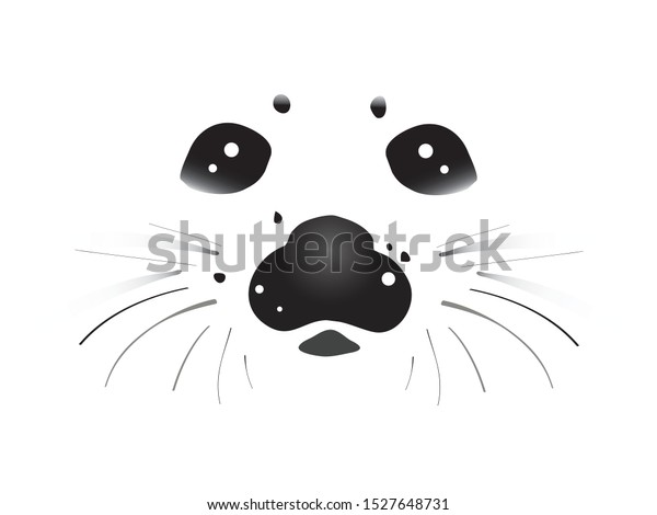 Cute Seal Face On White Background Stock Vector (Royalty Free ...