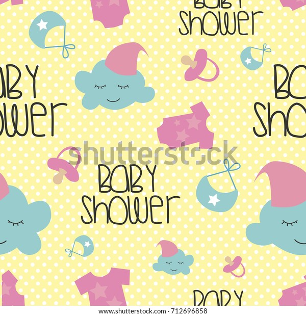 Cute Seamless Pattern Baby Theme Vector Stock Vector (Royalty Free ...