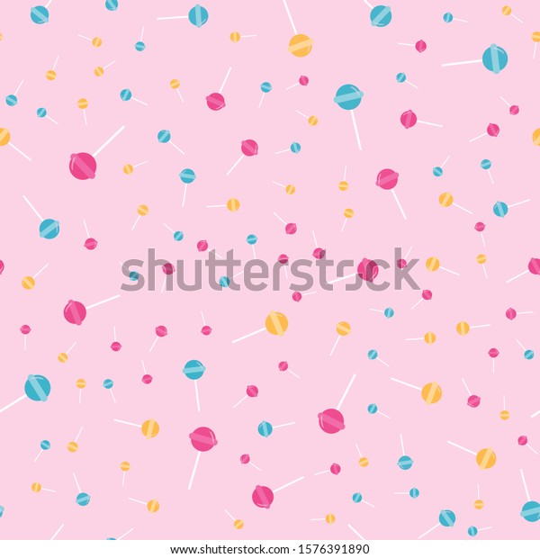 Cute Seamless Pattern Colorful Chupa Chups Stock Vector (Royalty Free ...