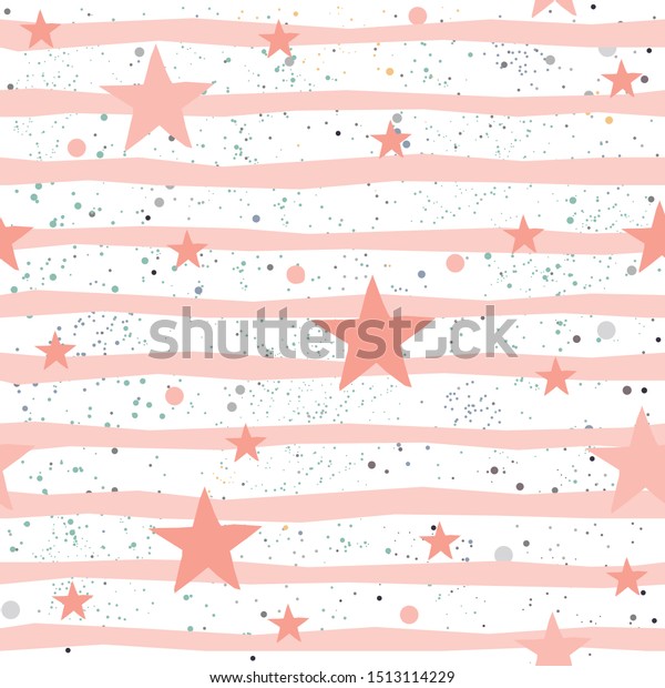 Cute Seamless Star Pattern Vector Illustration Stock Vector (Royalty ...