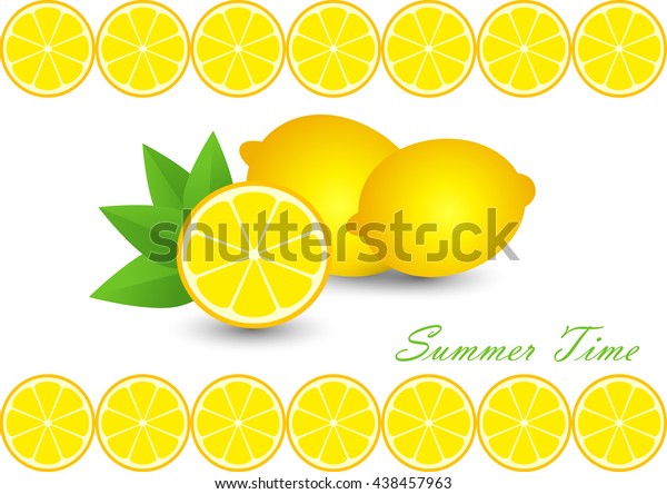 Cute Set Cartoon Lemon Lemon Slices Stock Vector (Royalty Free ...