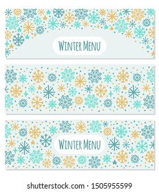Cute Set Scandinavian Winter Horizontal Banners Stock Vector (Royalty ...