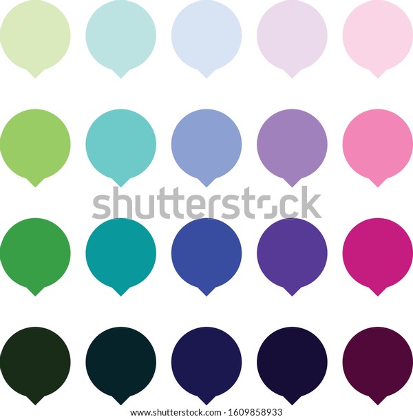 Cute Shape Color Palette Green Blue Stock Vector (Royalty Free ...