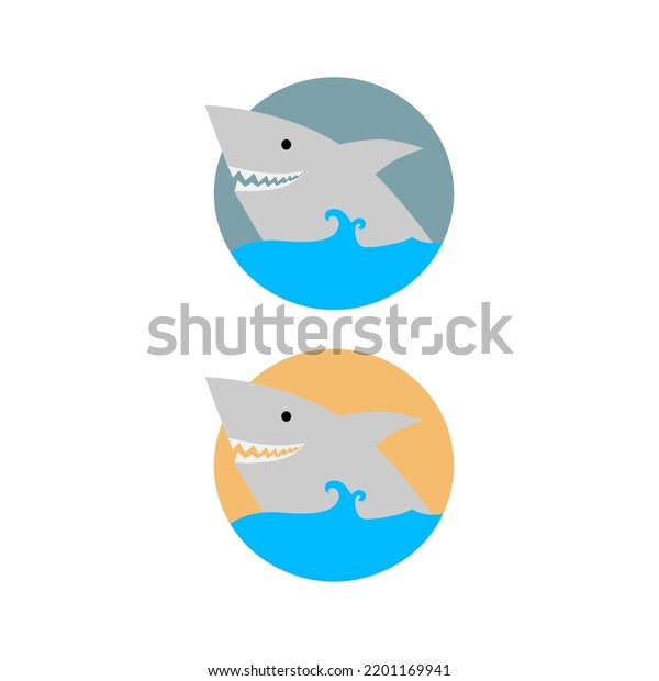 Cute Shark Logo 2 Color Variants Stock Vector (Royalty Free) 2201169941 ...