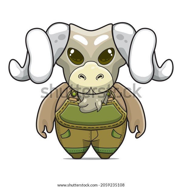 Cute Sheep Character Illustration Chibi Animal Stock Vector (Royalty ...