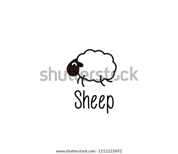 Cute Sheep Doodle Vector Illustration Happy Stock Vector (Royalty Free ...