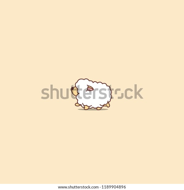 Cute Sheep Walking Cartoon Icon Vector Stock Vector (Royalty Free ...