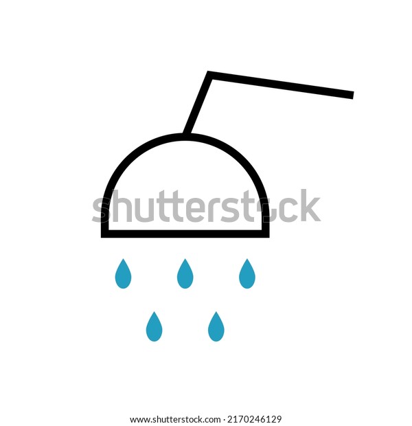 Cute Shower Icon Housing Equipment Vector Stock Vector Royalty Free 2170246129 Shutterstock
