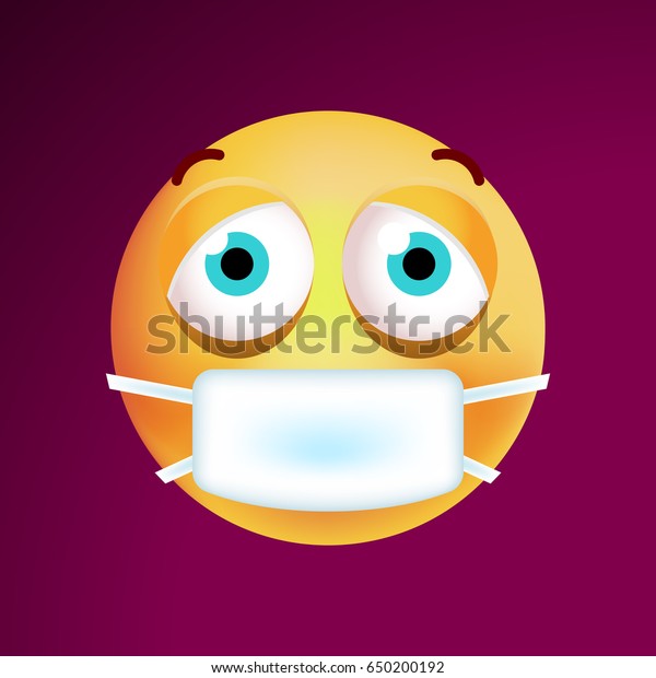 Cute Sick Emoticon On Dark Background Stock Vector (Royalty Free ...