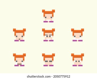 Cute Simple Face Pixel Art Stock Vector (Royalty Free) 2050775912 ...