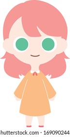 Cute Simple Girl Character Stock Vector (Royalty Free) 1690902445 ...