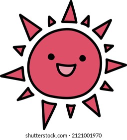 Cute Simple Illustration Sun Stock Vector (Royalty Free) 2121001970 ...