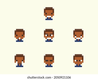 Cute Simple Kids Face Pixel Art Stock Vector (Royalty Free) 2050921106 ...