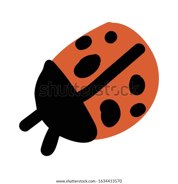 Cute Simple Ladybug Doodle Clipart Hand Stock Vector (Royalty Free ...
