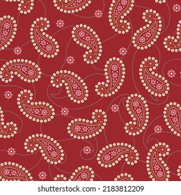 Cute Simple Paisley Seamless Pattern Stock Vector (Royalty Free ...