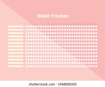Cute Simple Printable Habit Tracker Weekly Stock Vector (Royalty Free ...
