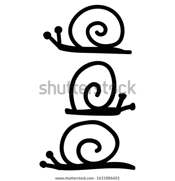 Cute Simple Snail Lineart Doodle Clip Stock Vector (Royalty Free ...