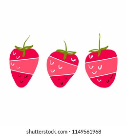 Cute Simple Strawberries Stock Vector (Royalty Free) 1149561968 ...