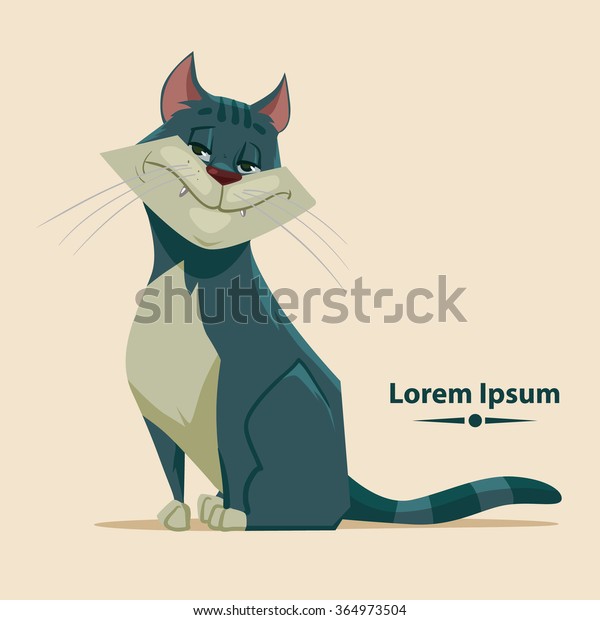 Cute Sitting Cat Cartoon Character Vector Stock Vector (Royalty Free ...