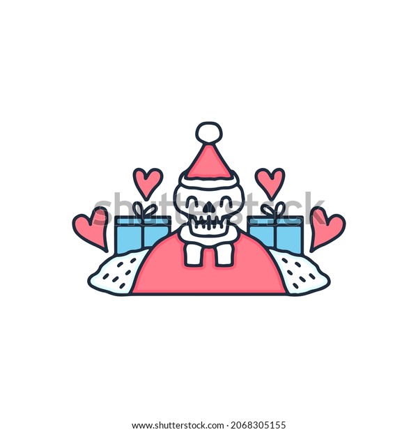 Cute Skeleton Gift Boxes Celebrate Christmas Stock Vector (Royalty Free ...