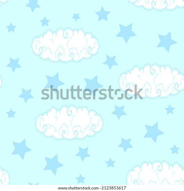 Cute Sky Pattern Seamless Vector Design Stock Vector (Royalty Free ...