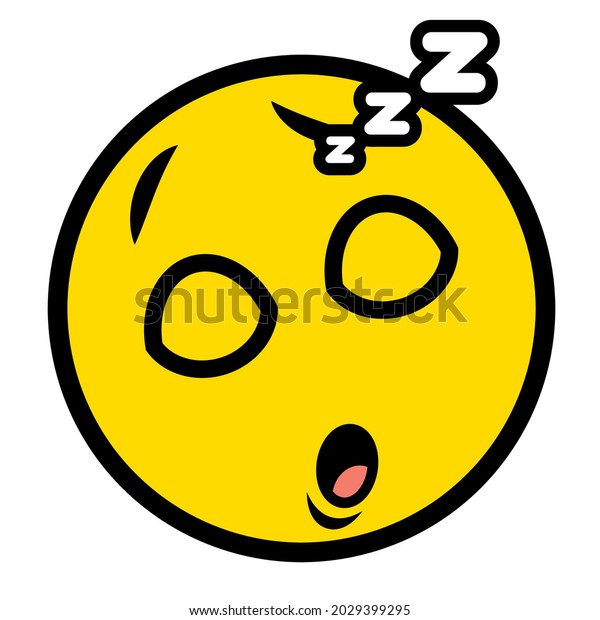 Cute Sleeping Emoticon Emoji Vector Illustration Stock Vector (Royalty ...