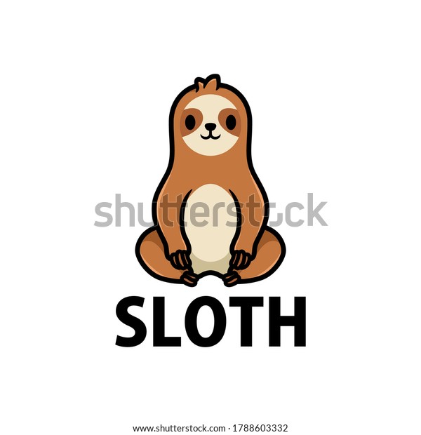 Cute Sloth Cartoon Logo Vector Icon Stock Vector (Royalty Free ...