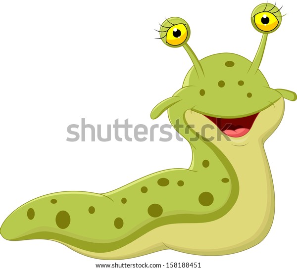 Cute Slug Cartoon Stock Vector (Royalty Free) 158188451 | Shutterstock