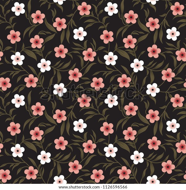 Cute Small Flower Pattern On Back: vector de stock (libre de regalías ...