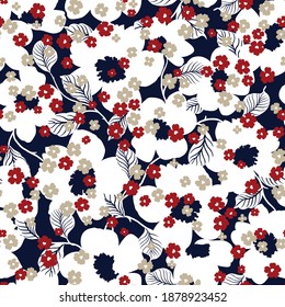 Cute Small Vector Red Cream Flowers Stock Vector (Royalty Free ...