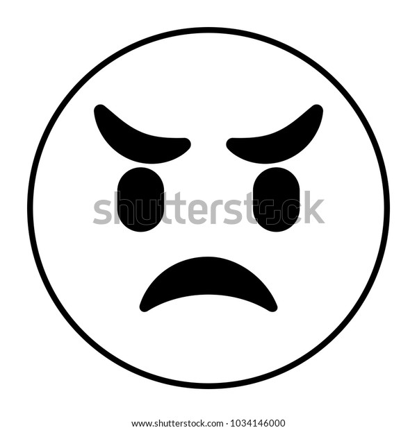 Cute Smile Emoticon Angry Expression Stock Vector (Royalty Free ...