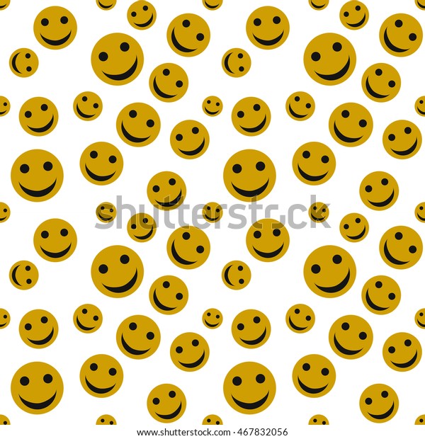 Cute Smiley Face Happy Face Seamless Stock Vector (Royalty Free) 467832056