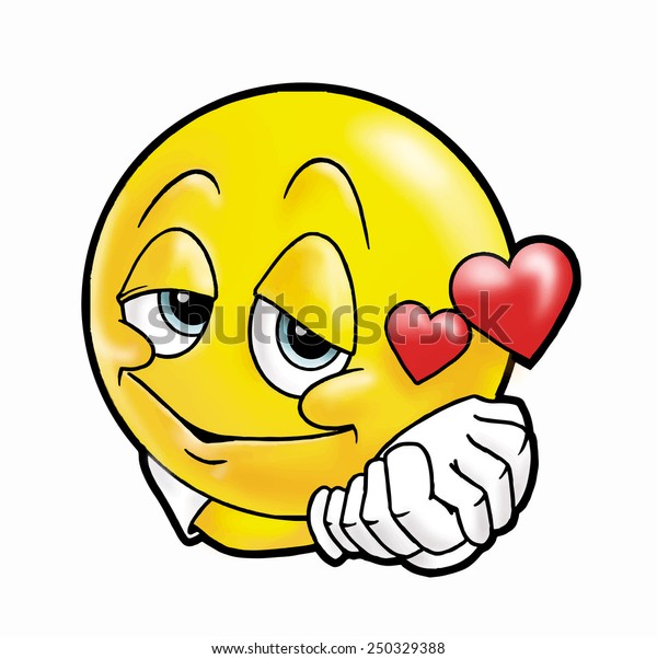 Cute Smiley Face Love Stock-vektor (royaltyfri) 250329388