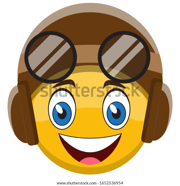 Cute Smiley Pilot Isolated On White Stock Vector (Royalty Free ...