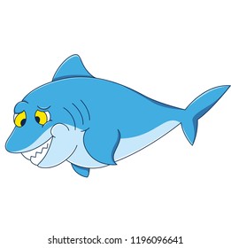 Cute Smiley Shark Cartoon Stock Vector (Royalty Free) 1196096641 ...