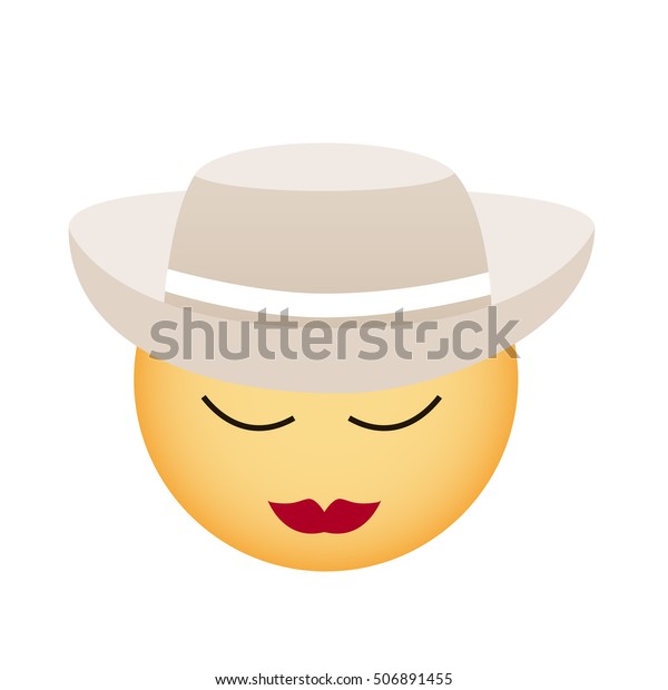 Cute Smiley Wearing Hat Emoticon Vector Stock Vector (Royalty Free ...