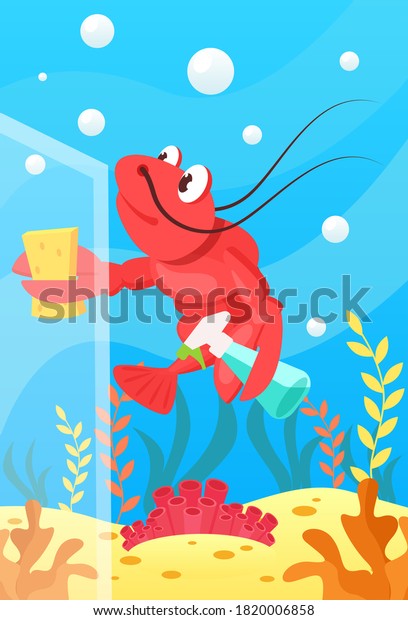 Cute Smiling Animals Underwater World Cute Stock Vector (Royalty Free ...