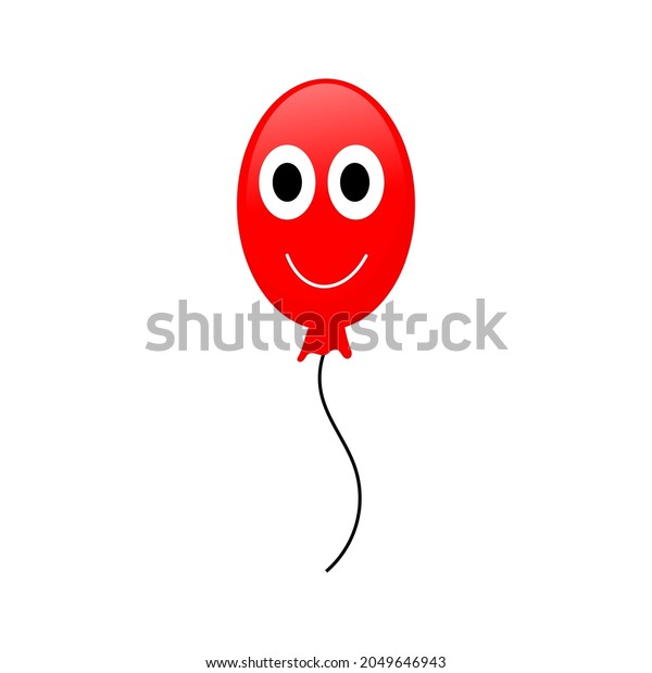 Cute Smiling Balloon Cartoon Red Balloon Stock Vector (Royalty Free ...