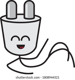 Cute Smiling Beautiful Plug Design Stock Vector (Royalty Free ...