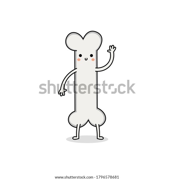 Cute Smiling Bone Cartoon Character: เวกเตอร์สต็อก (ปลอดค่าลิขสิทธิ์ ...